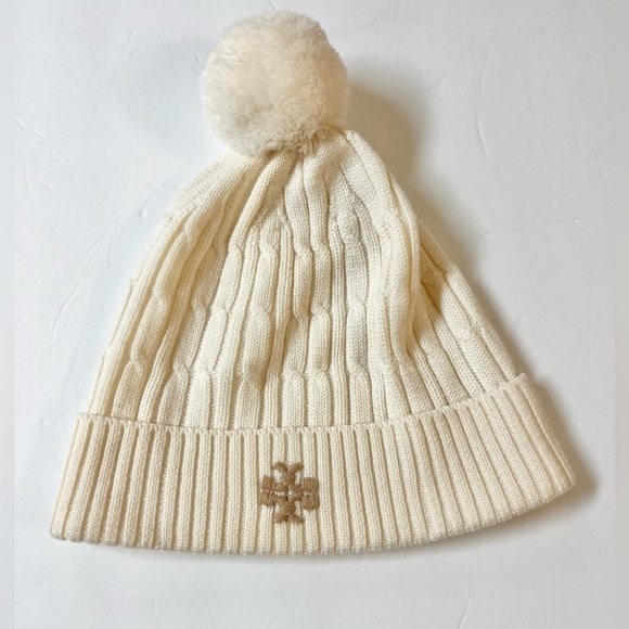 Tory Burch | Accessories | Tory Burch Cable Knit Puff Beanie Hat Osfm ...